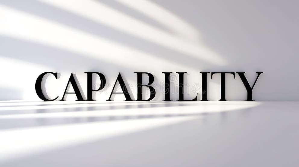 Creative Display of the Word Capability Highlighted by Soft Shadows in a Bright Space Stock ...