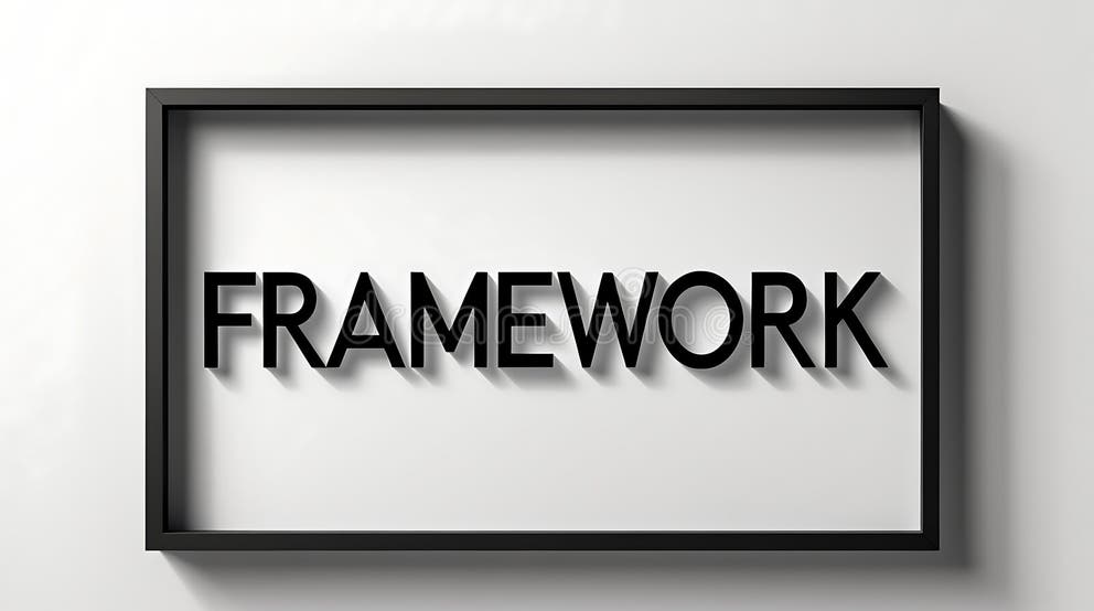 Creative Display of the Word Framework within a Black Rectangular Frame ...