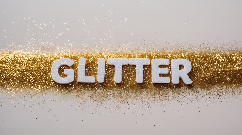 Creative Display of the Word Glitter with Sparkling Particles Scattered ...
