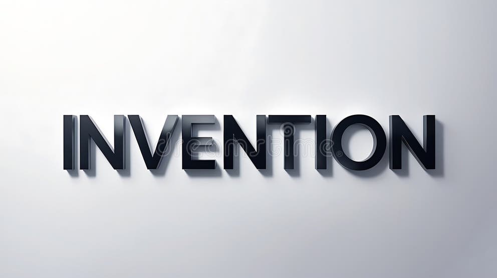 Creative Display of the Word Invention in Bold Typography Against a ...