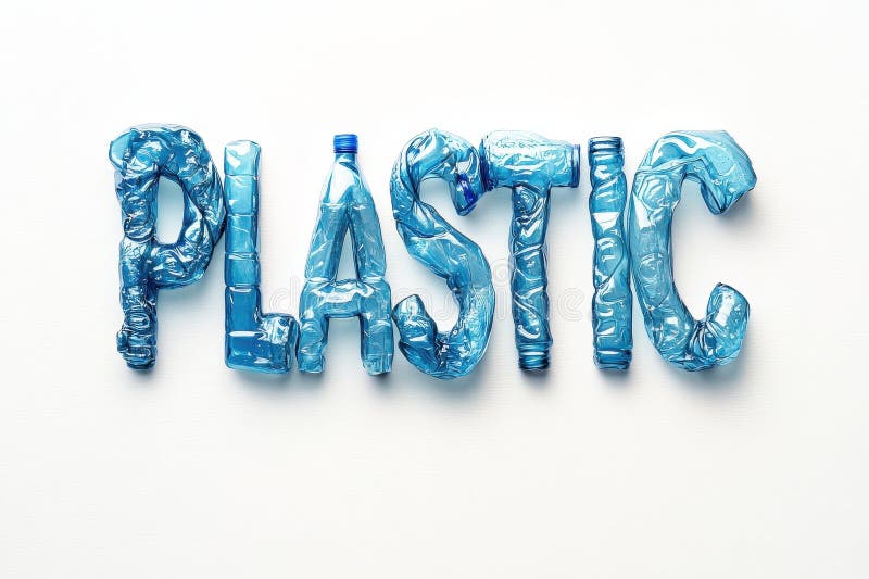 Plastic Word Created from Colorful Plastic Bottles Arranged ...