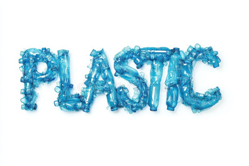Creative Display of the Word Plastic Made from Recycled Bottles ...