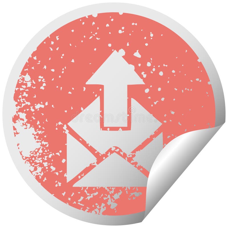 A Creative Distressed Circular Peeling Sticker Symbol Email Sign Stock ...