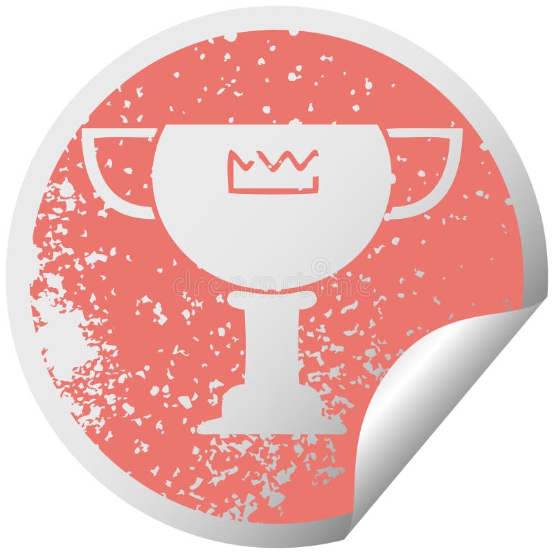 A Creative Distressed Circular Peeling Sticker Symbol Gold Cup Stock ...