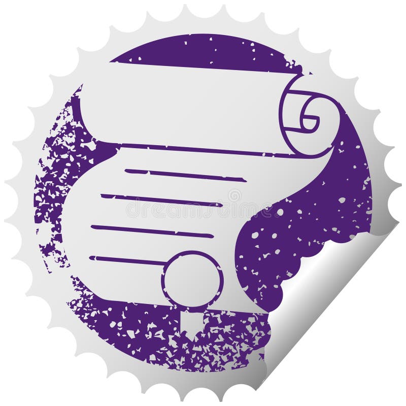 A Creative Distressed Circular Peeling Sticker Symbol Important ...