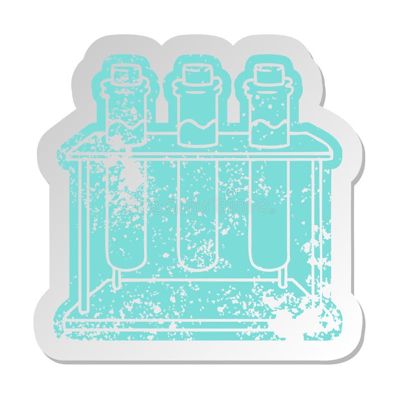 A Creative Distressed Old Sticker of a Science Test Tube Stock Vector ...