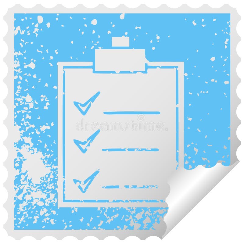 A Creative Distressed Square Peeling Sticker Symbol Check List Stock ...