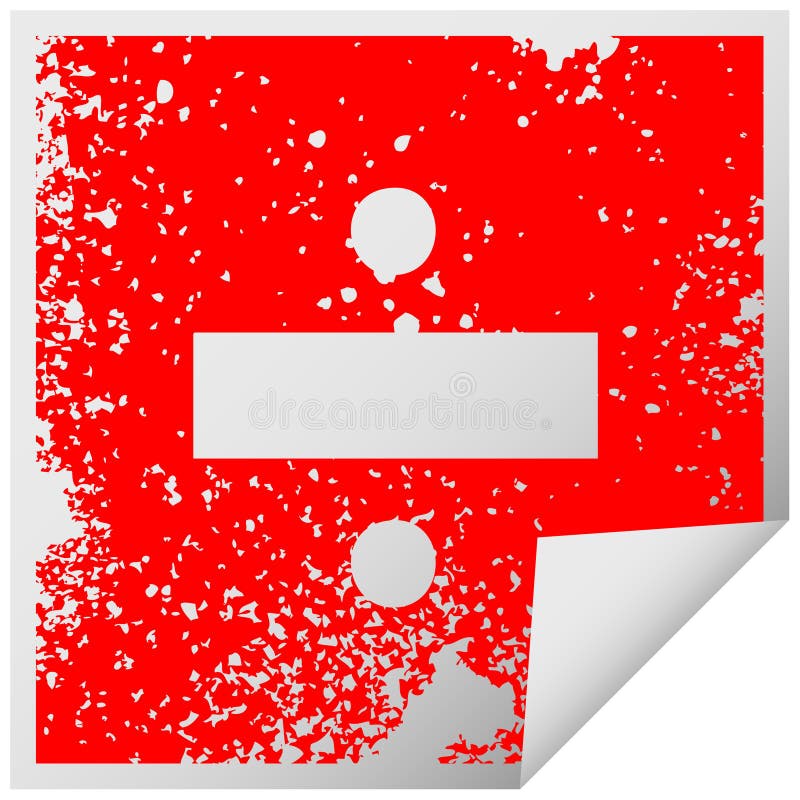 A Creative Distressed Square Peeling Sticker Symbol Division Symbol ...