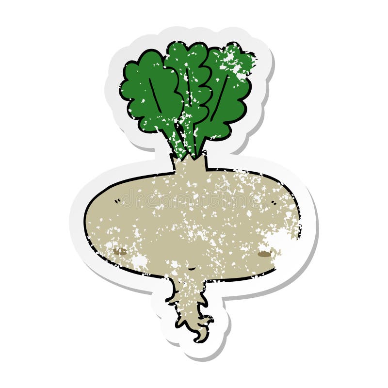 A Creative Distressed Sticker of a Cartoon Beetroot Stock Vector ...