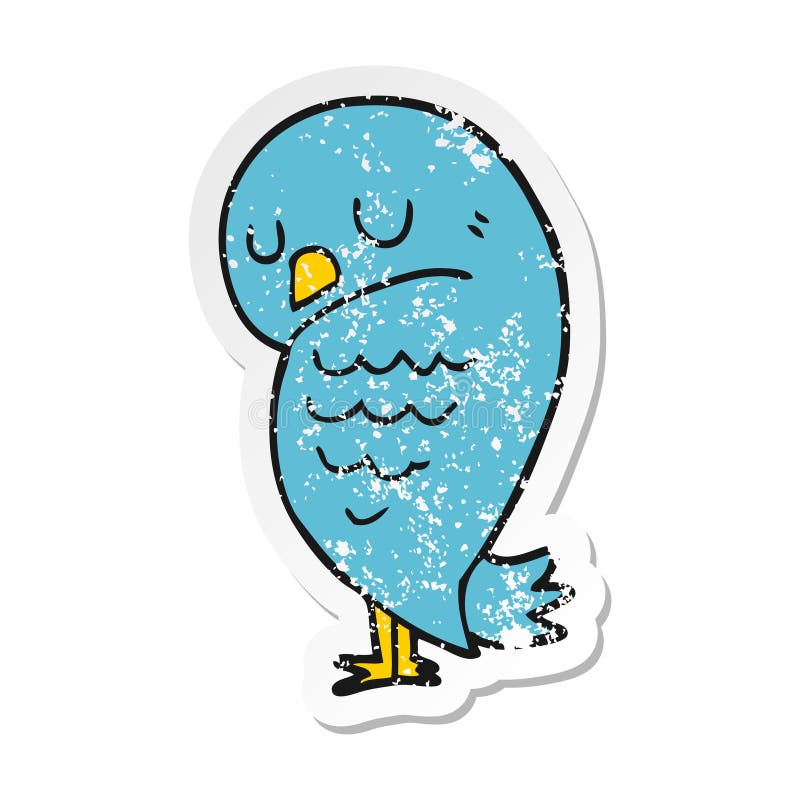 A Creative Distressed Sticker of a Cartoon Bird Stock Vector ...