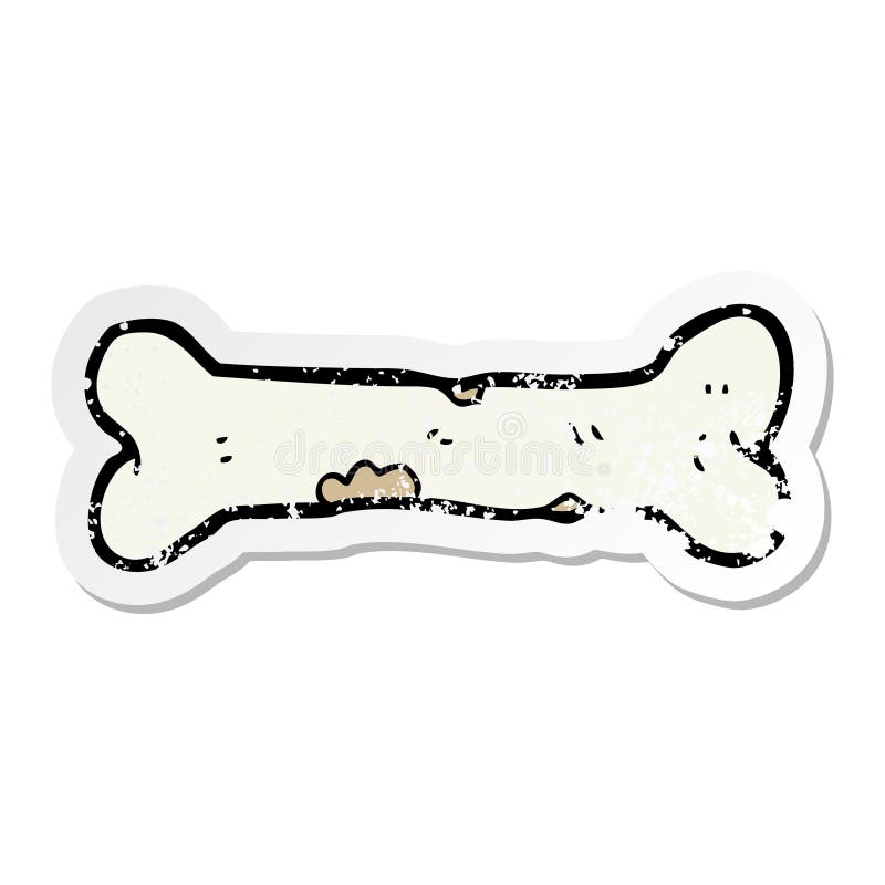 A Creative Distressed Sticker of a Cartoon Bone Stock Vector ...