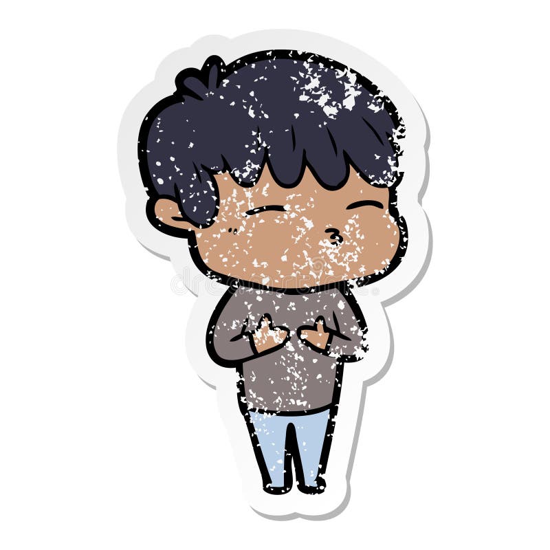 A Creative Distressed Sticker of a Cartoon Frustrated Man Stock Vector ...