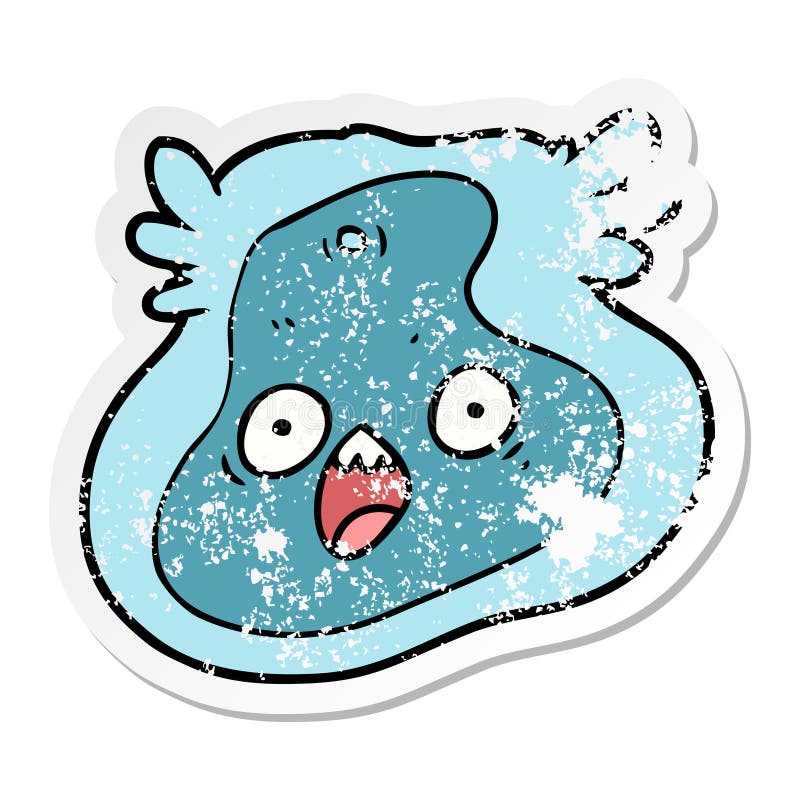 A Creative Distressed Sticker of a Cartoon Germ Stock Vector ...