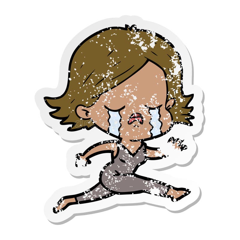 Girl Running Sad Stock Illustrations – 290 Girl Running Sad Stock ...