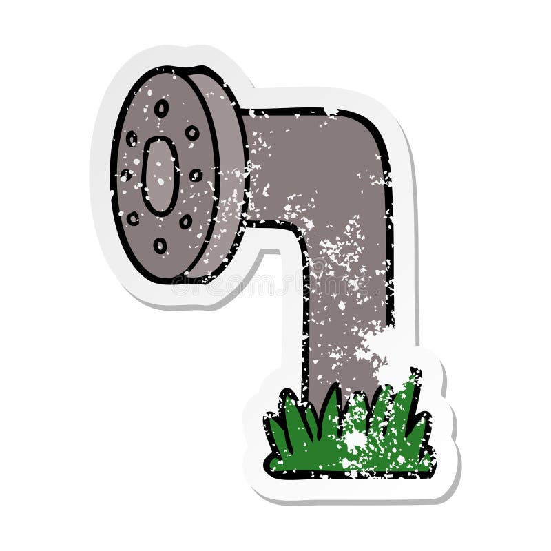 A Creative Distressed Sticker of a Cartoon Pipe Stock Vector ...