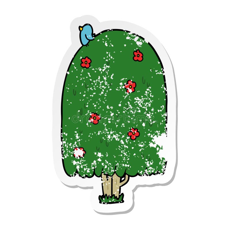 Tall Tree Nature Cute Cartoon Sticker Label Stick Stock Illustrations ...