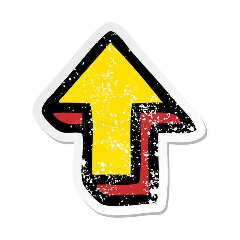 Cartoon Sticker Stick Icon Decal Label Arrow Symbol Sign Direction Cute ...