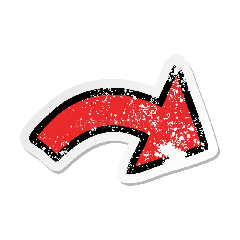 Cartoon Sticker Stick Icon Decal Label Arrow Symbol Sign Direction Cute ...