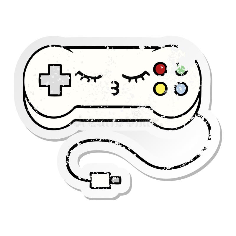 Cartoon Game Controller Gamer Cute Illustration Retro Freehand Free ...