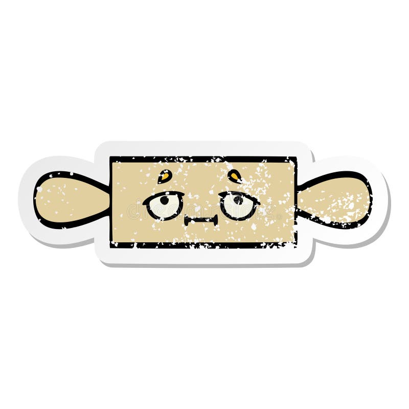 Cartoon Sticker Stick Icon Decal Label Rolling Pin Cooking Cook Baking ...