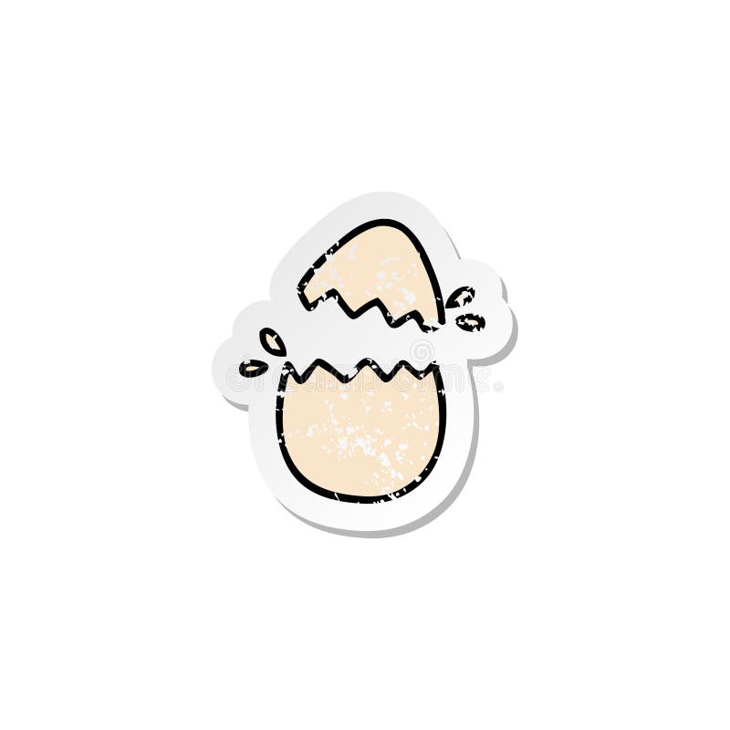 A Creative Distressed Sticker of a Hatching Egg Cartoon Stock Vector ...