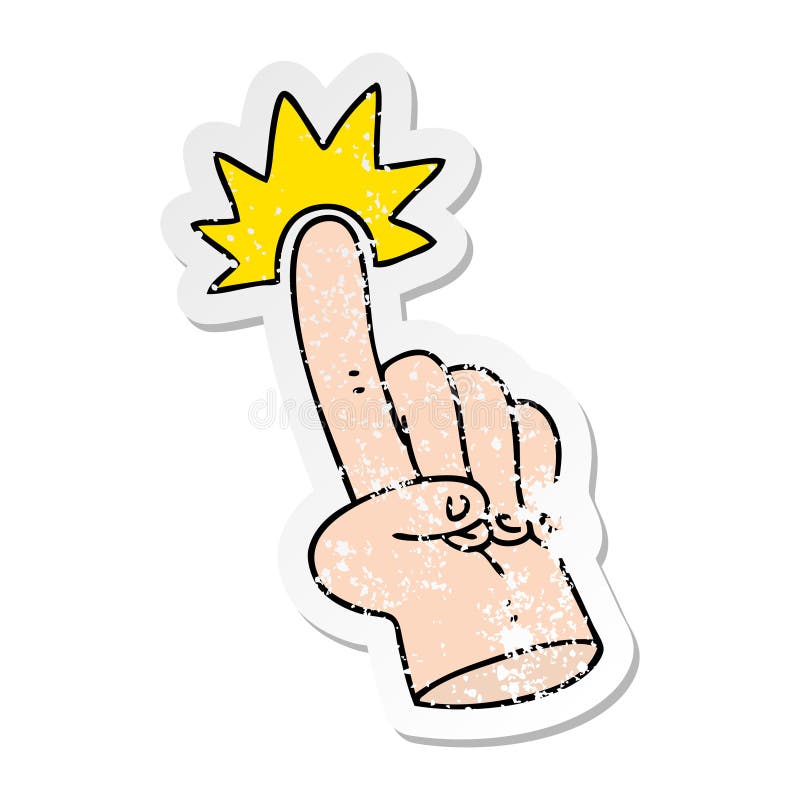 Finger Pointing Sign Symbol Cute Cartoon Sticker Decal Icon Stick ...