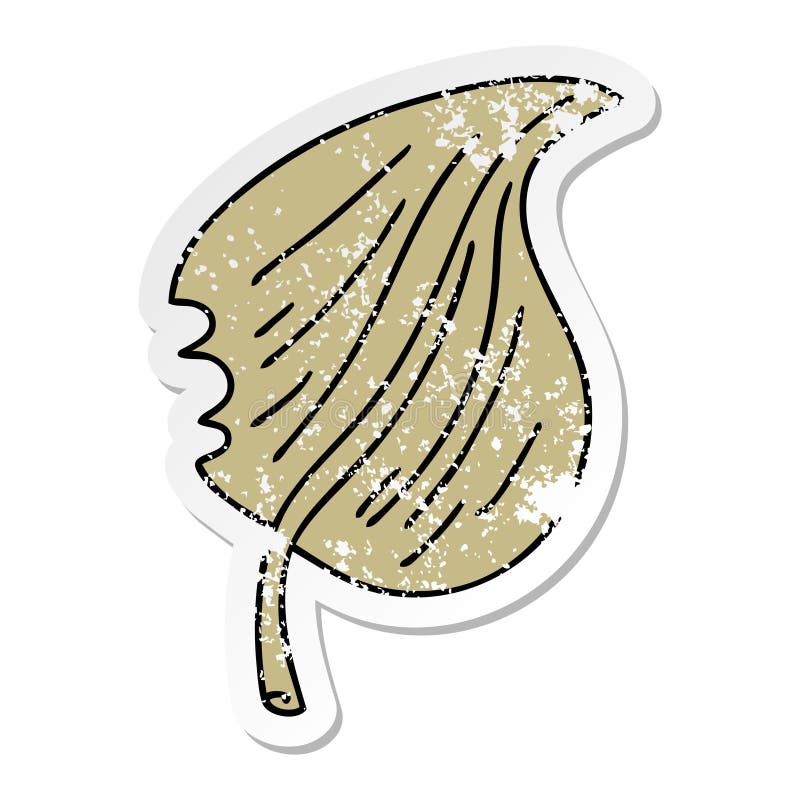 A Creative Distressed Sticker of a Quirky Hand Drawn Cartoon Munched ...