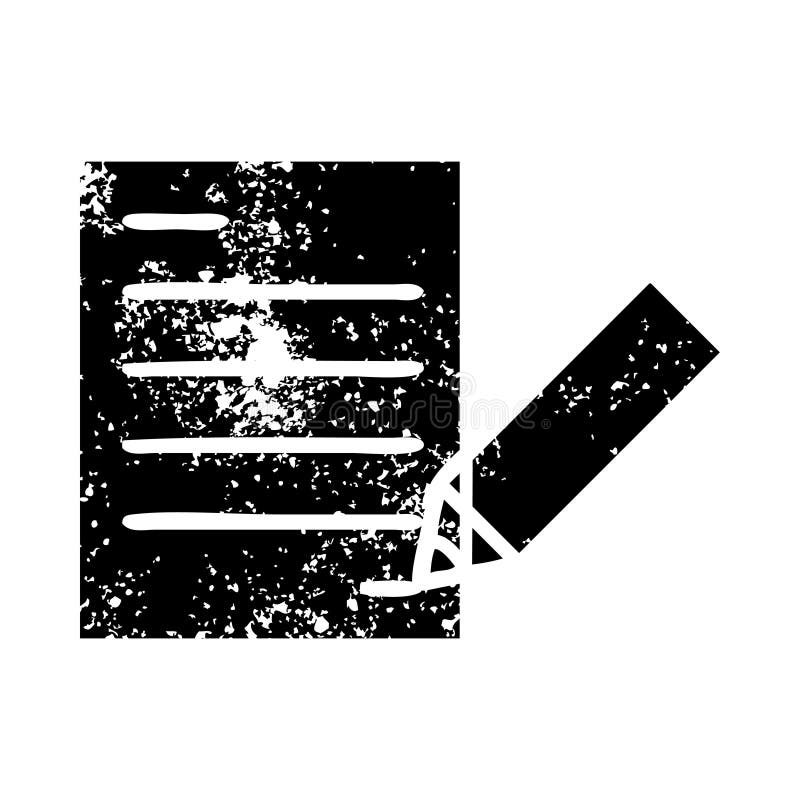 A Creative Distressed Symbol of Writing a Document Stock Vector ...