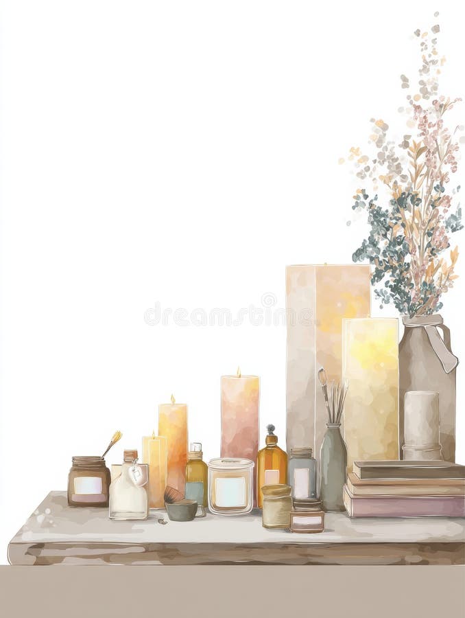 Creative DIY Candle-Making Setup with Various Supplies and Decorative ...