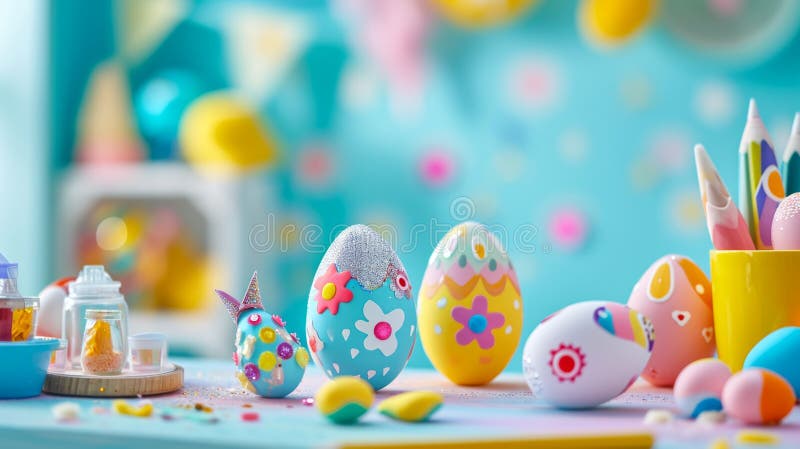 Educational DIY Easter Decoration Kits with Simple Circuits Stock Photo ...