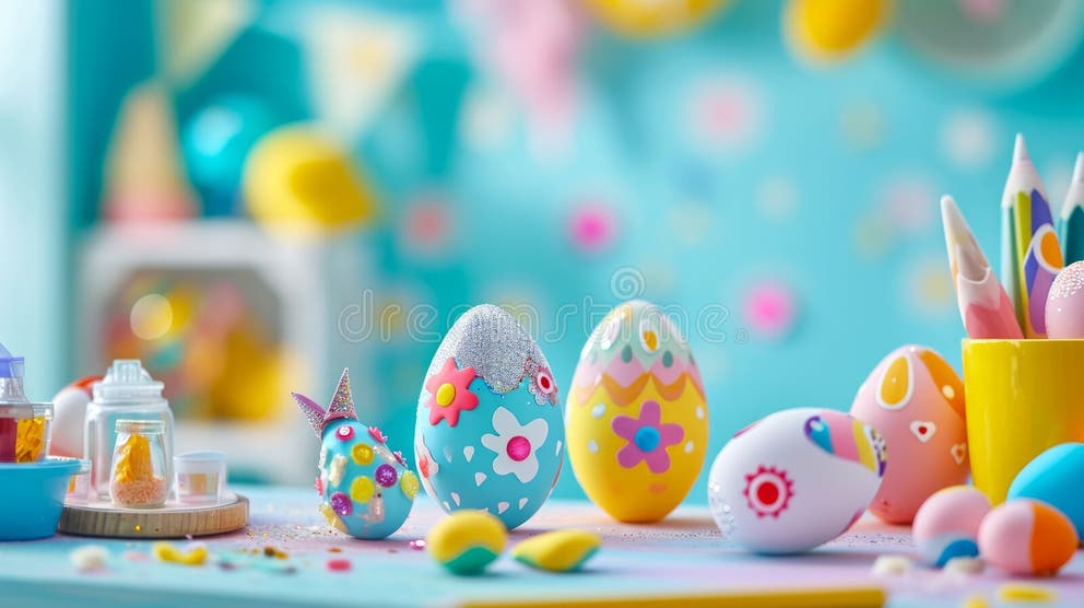 Educational DIY Easter Decoration Kits with Simple Circuits Stock Photo ...