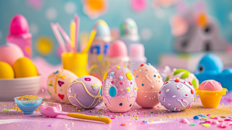 Educational DIY Easter Decoration Kits with Simple Circuits Stock Image ...