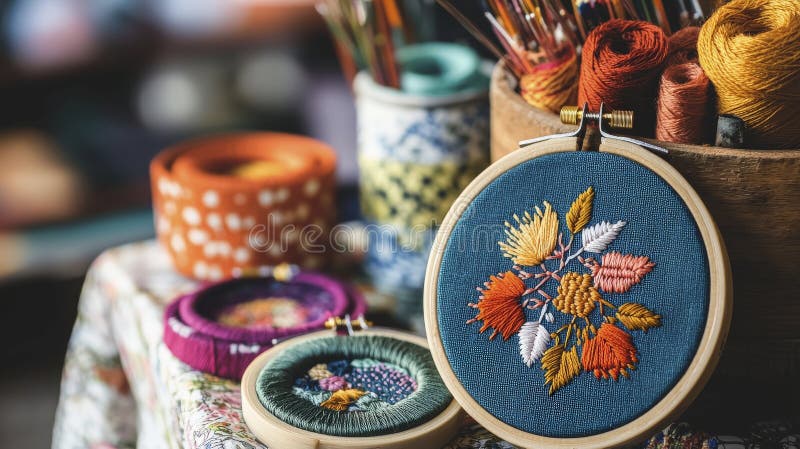 Creative Diy Embroidery Kit with Premade Designs and Hoops in a Cozy ...