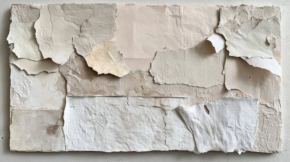 Creative DIY Paper Collage Featuring Textures and Layers on a Neutral ...