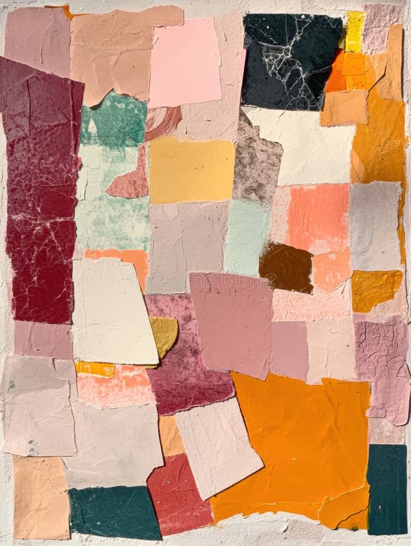 Creative DIY Paper Collage Featuring Varied Textures and Layers on a ...