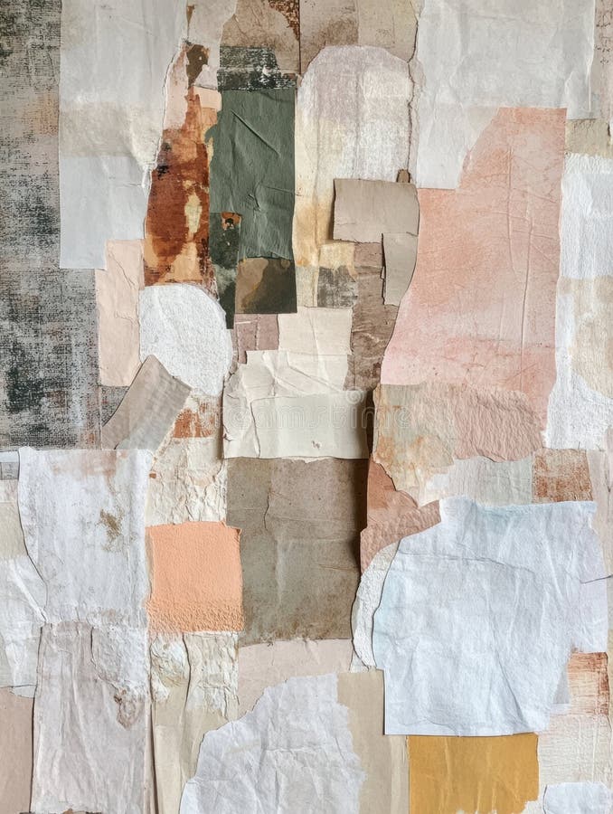 Creative DIY Paper Collage with Various Textures and Colors Layered on ...