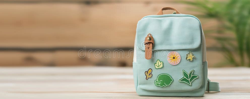 Creative DIY Patches and Pins on a School Backpack Stock Photo - Image ...