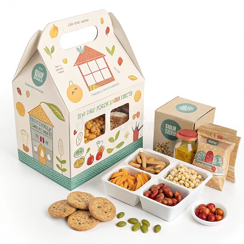 DIY Build Your Own Snack Kit Packaging with Interactive Cutouts Stock ...