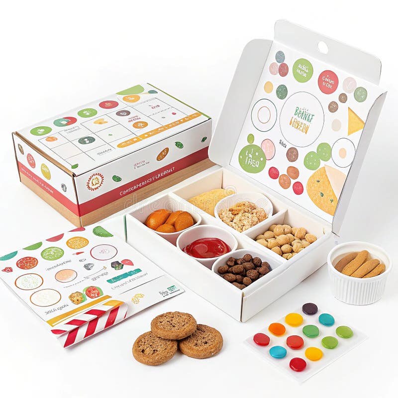 DIY Build Your Own Snack Kit Packaging with Interactive Cutouts Stock ...