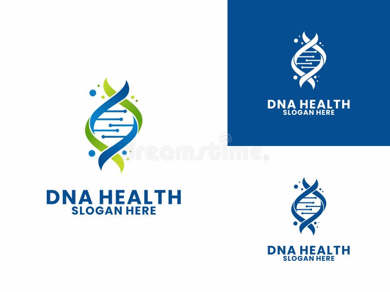 Creative DNA Genetic Logo Design Template. Modern DNA Health Logo ...