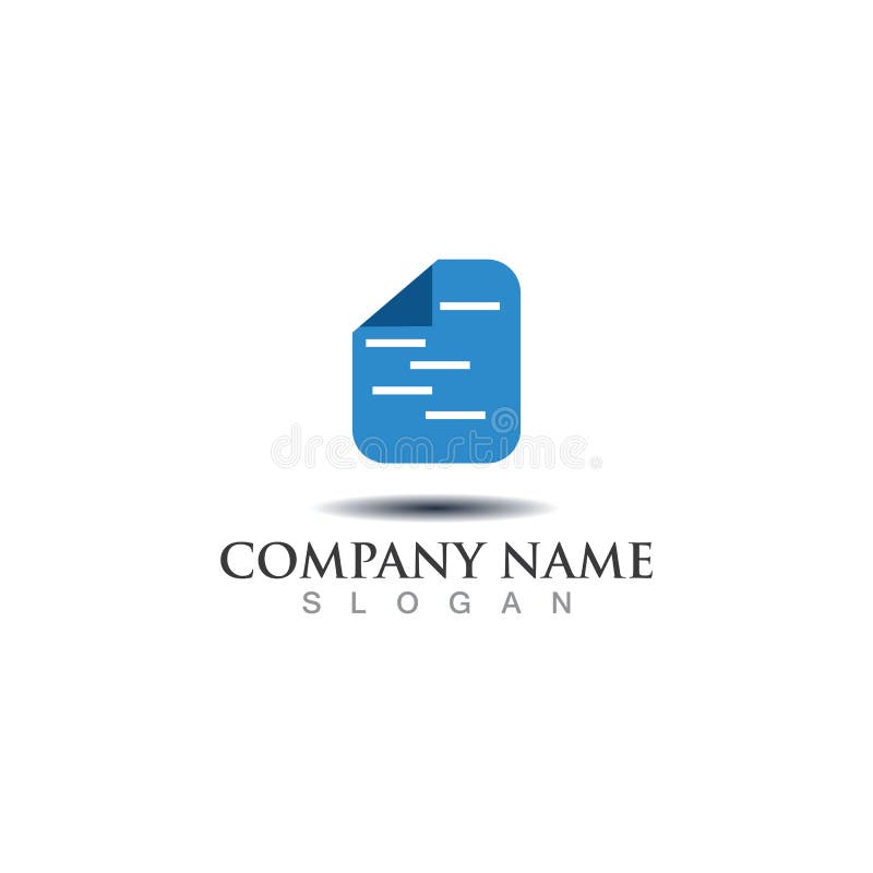 Creative Document Company Logo Icon Template Design Stock Illustration ...
