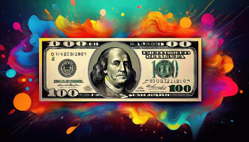 Creative Dollar Banknote with Abstract Elements Vibrant Color Art ...
