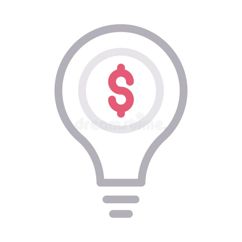 Creative Dollar Thin Color Line Vector Icon Stock Vector - Illustration ...