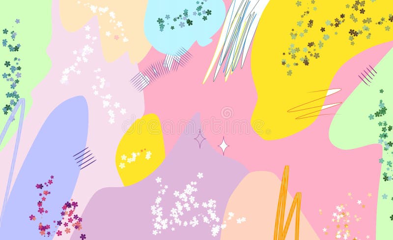 Creative Doodle Art Header with Different Shapes and Textures. Collage ...