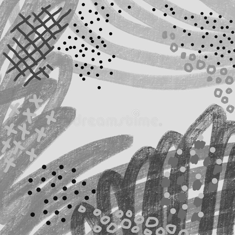 Creative Doodle Art Header with Different Shapes and Textures Gray ...
