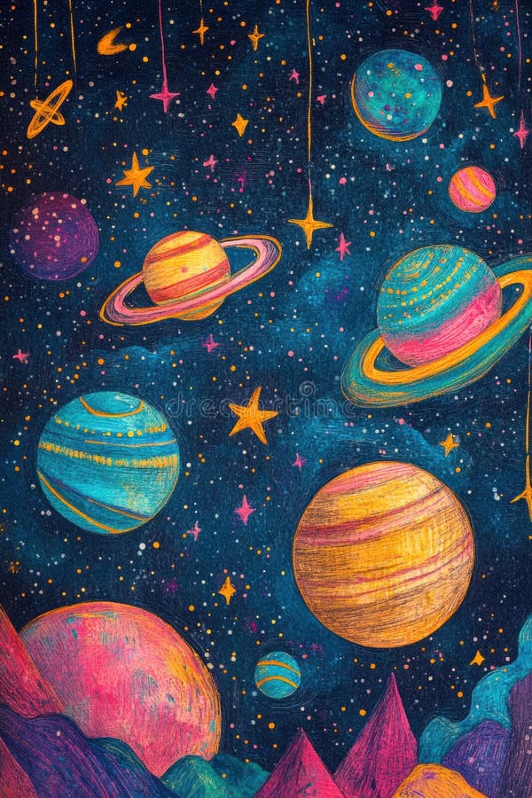 Celestial Doodle Art, Creative Doodle Background with Celestial ...