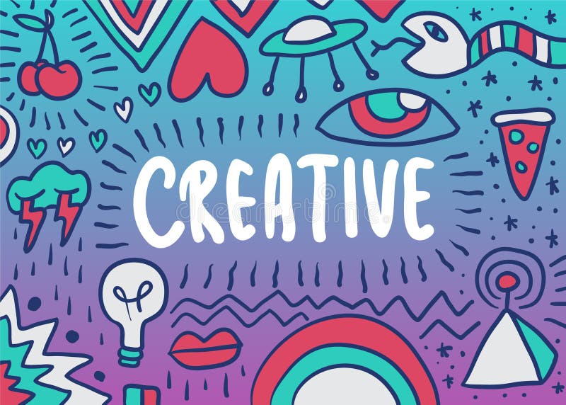 Creative Doodle Drawing Art Illustration Stock Vector - Illustration of ...
