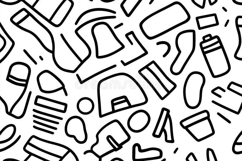 Creative Doodle Featuring Various Gadgets and Devices Against a Simple ...