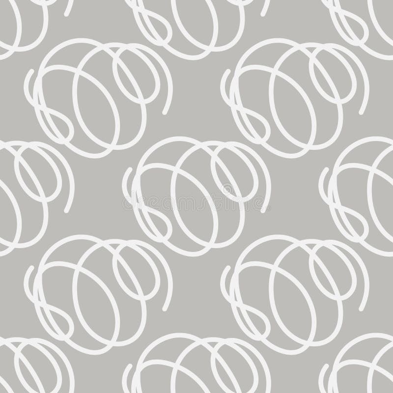 Creative Doodle Freehand Drawing Grey Pattern. Seamless Vector ...