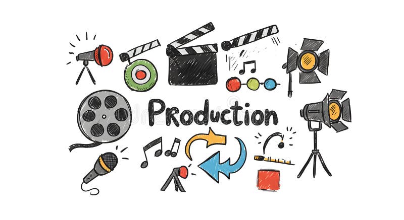 Creative Doodle Illustration Showcasing Film and Video Production ...